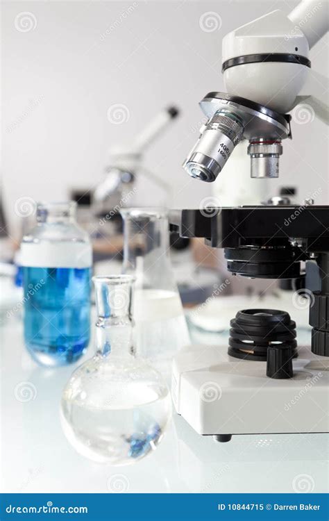 Microscope Research Equipment In A Laboratory Stock Image Image Of