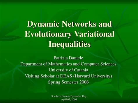 Ppt Dynamic Networks And Evolutionary Variational Inequalities Powerpoint Presentation Id