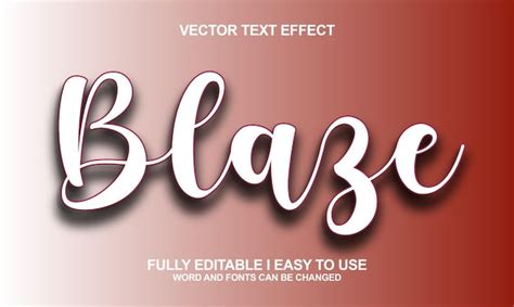 Blaze 편집 가능한 글 터 텍스트 효과 프리미엄 벡터