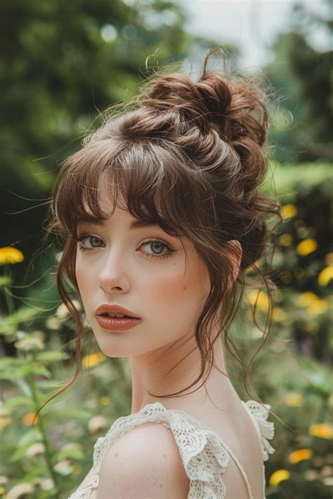 14 Stunning Updos With Bangs For A Glamorous Look Artofit
