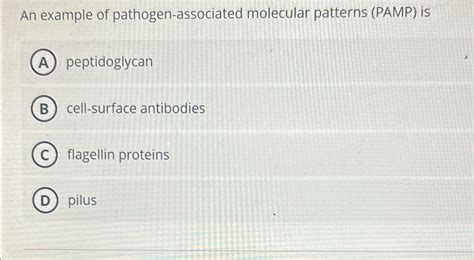 Solved An Example Of Pathogen Associated Molecular Patterns