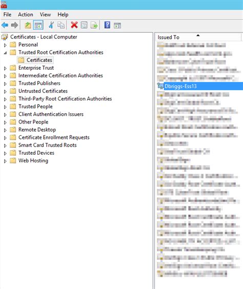 Adding A Self Signed Certificate To Trusted Root Certification Authorities Store VertiGIS