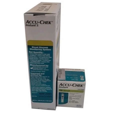 1 1 33 3 Mmol L Accu Chek Instant S Blood Glucose Monitoring System 14 Days 10 Strips At Rs