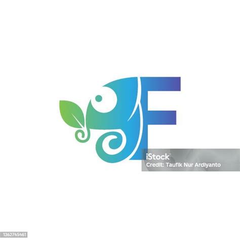 카멜레온 로고 디자인 템플릿이 있는 레터 F 아이콘 0명에 대한 스톡 벡터 아트 및 기타 이미지 0명 개념 귀여운 Istock