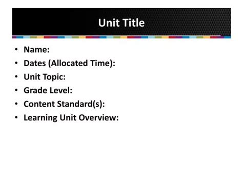 Ppt Unit Title Powerpoint Presentation Free Download Id6840452