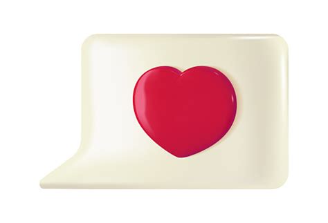 사랑 메시지 채팅 알림 아이콘 벡터 버튼 Ui 요소와 같은 소셜 미디어 댓글 게시물로 빨간 심장이 있는 3d 말풍선 3차원