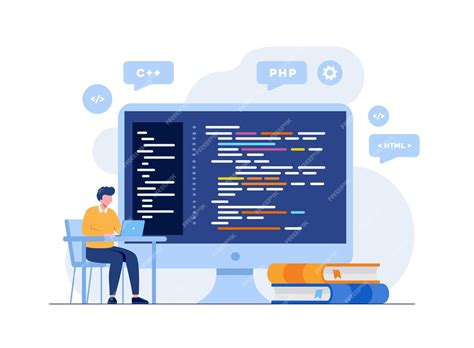 Premium Vector Web Design Man With A Laptop Ui Ux And Programmer With Computer Software