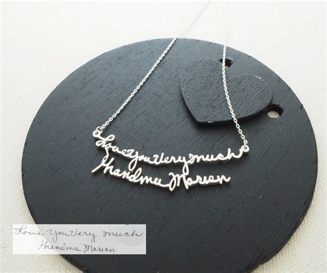 Custom Handwriting Jewelry Handwriting Necklace Etsy
