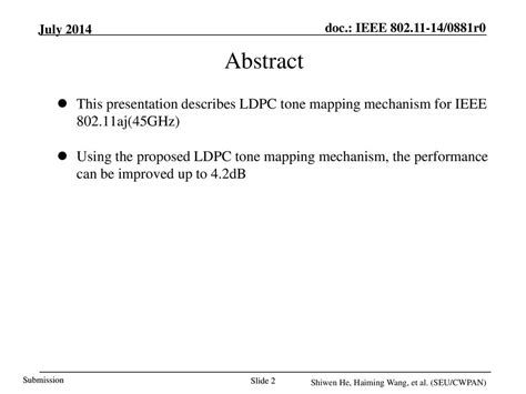 Ldpc Tone Mapping For Ieee Aj45ghz Ppt Download
