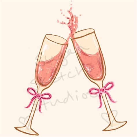 Clinking Champagne Glasses Png Etsy