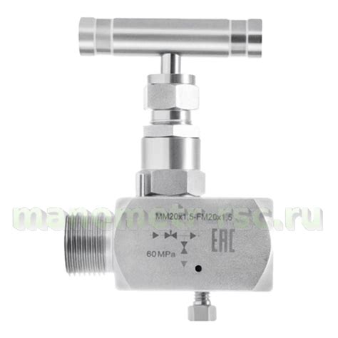 Игольчатый клапан на 60 МПа Ss 2v4 G1 2 G1 2 внутр нар нерж — купить с доставкой по России