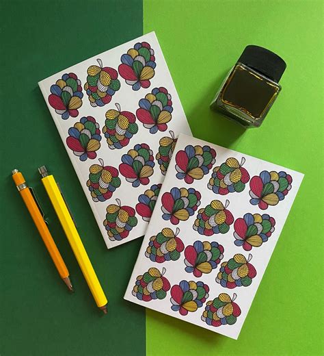 Recycled A6 Notebook Duo Featuring Pine Cone Print Etsy