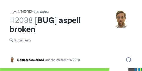 Bug Aspell Broken · Issue 2088 · Msys2msys2 Packages · Github