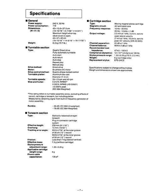 Technics Sl Q30 Owners Manual Immediate Download