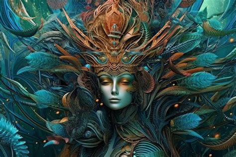 Premium Ai Image Futuristic Naturetech Fusion Mesmerizing Macro Hybrid Texture Background