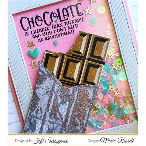 Kat Scrappiness I Love Chocolate Sentiment Stamps Papercraft Maniac