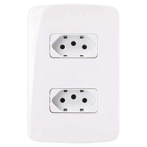 Tomada Dupla 20a 2pt 4x2 250v Branca Margirius B3 Tomadas Magazine