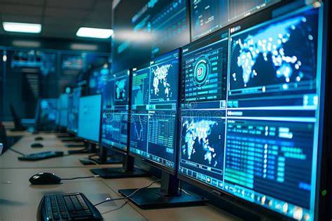Global Network Security Monitoring System Data Center Control Room
