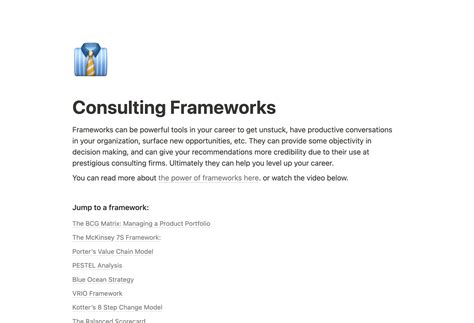Consulting Frameworks