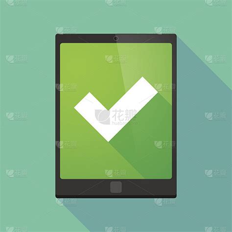 带有复选标记的平板电脑图标