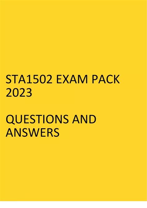 Statistical Inference Ista1502 Exam Pack 2024 Statistical Inference
