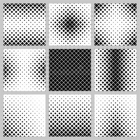 Monochrome Square Pattern Halftone Abstract Vector Background Graphic From Angular Rounded