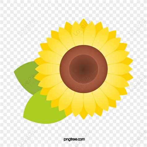 만화 노란 해바라기단순한노랑황금 꽃 Png 일러스트 무료 다운로드 Lovepik