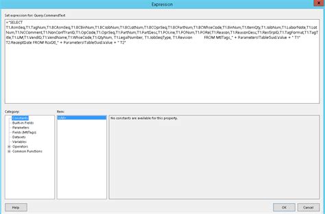 Ssrs Report Data Def Missing Exclusion Fields Help Epicor Erp 10
