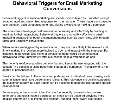 Behavioral Triggers For Email Marketing Conversions Ai Assisted Plr