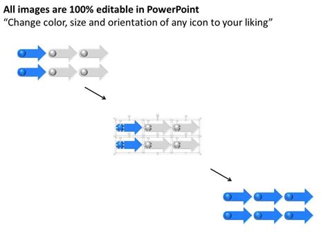 am three staged parallel process diagram with icons powerpoint template