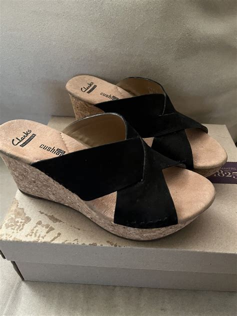 Clarks Annadel Danae Sandals Wedge Womens Shoes Bla Gem