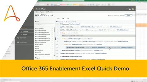 Office 365 Enablement Excel Demo From Automation Anywhere Youtube