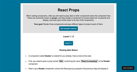 React Props Corrected Codesandbox