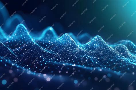 Abstract Blue Network With Glowing Points And Lines Premium Ai Generated Image