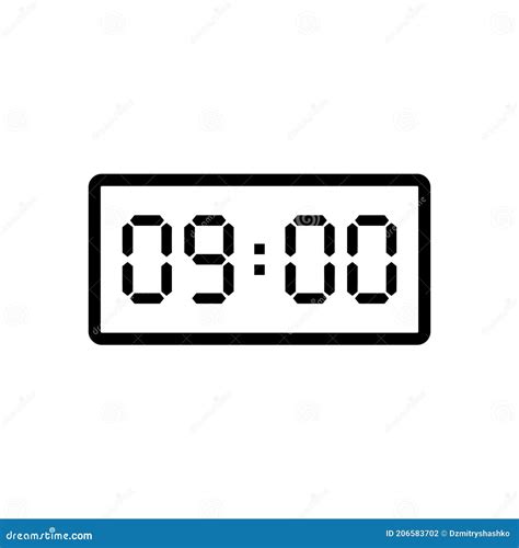 Digital Clock Displaying 9 00 Stock Illustration Illustration Of