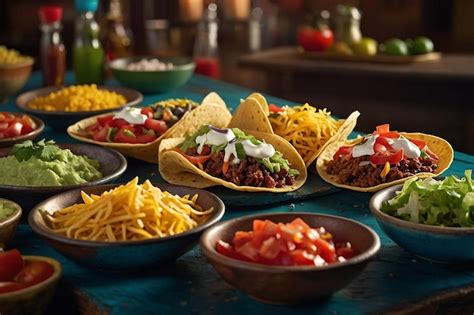 Premium Photo Taco Bar With Customizable Toppings
