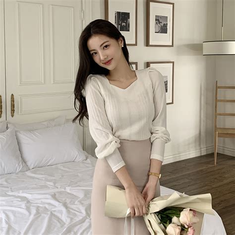 아뜨랑스 1000장 돌파 데이린 하트넥 골지 긴팔티 Ts3704