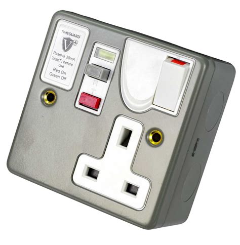 Timeguard 13a 1 Gang Passive Rcd Socket Metal Clad Rcd04mpvn Cef
