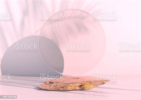 파스텔 배경에 돌 연단 제품 디스플레이 모형 디자인을위한 블랭크 3d 렌더링 강단에 대한 스톡 사진 및 기타 이미지 강단 분홍 무대 Istock