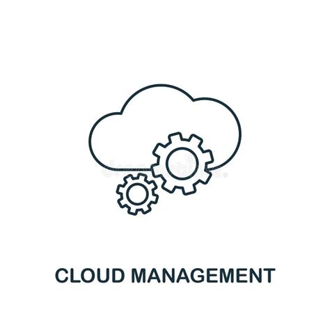 Cloud Management Outline Icon Thin Line Style From Big Data Icons Collection Stock Illustration