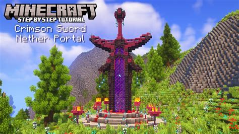 Minecraft How To Build A Crimson Sword Nether Portal Check Pinned