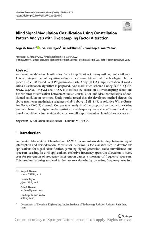 Blind Signal Modulation Classification Using Constellation Pattern