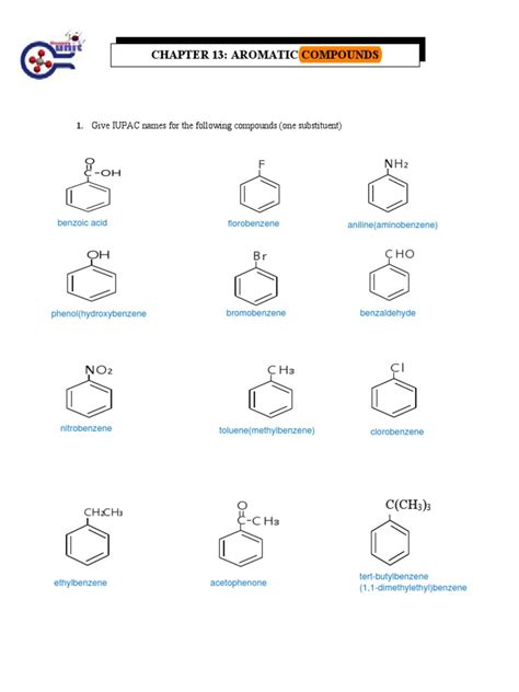 Aromatic Compounds Iupac Naming And Structures Pdf Benzene Chemical Compounds