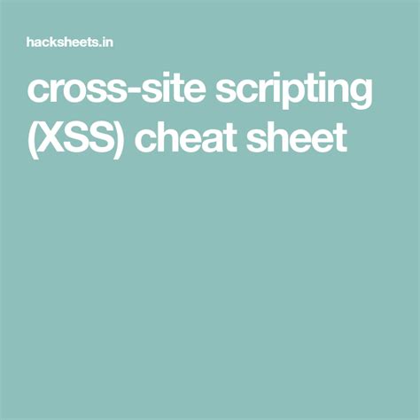 Cross Site Scripting XSS Cheat Sheet Cheat Sheets How To Find Out Cheating