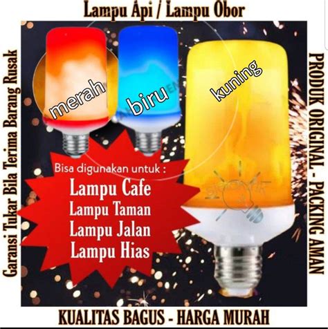 Lampu Led Api Obor Led Bohlam Lampu Led Api Hias Dinding Lampu Led Api Elektrik Unggun E27