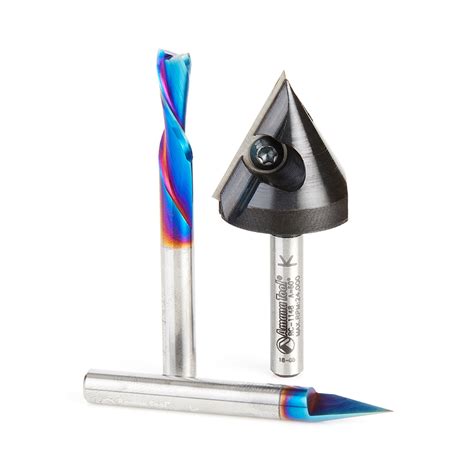 AMS Pc CNC Starter Router Bit Pack Inch Shank CNC Router Bits Signmaking