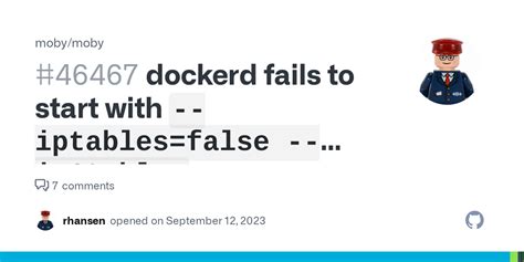 Dockerd Fails To Start With ` Iptablesfalse Ip6tables` · Issue 46467 · Mobymoby · Github
