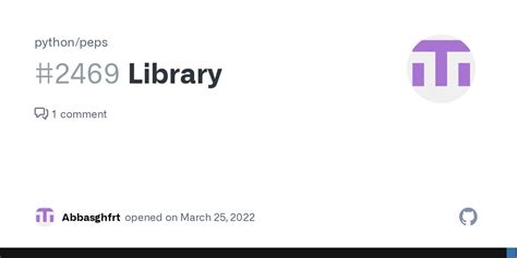 Library Issue Python Peps Github