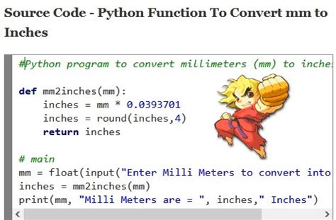 Python Convert Millimeters To Inches Using Function EasyCodeBook