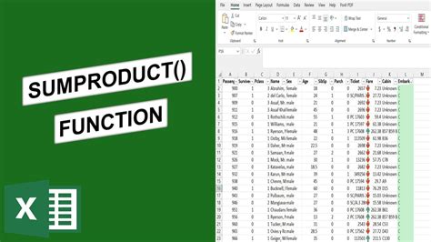 How To Use The SUMPRODUCT Function In Excel Episode YouTube
